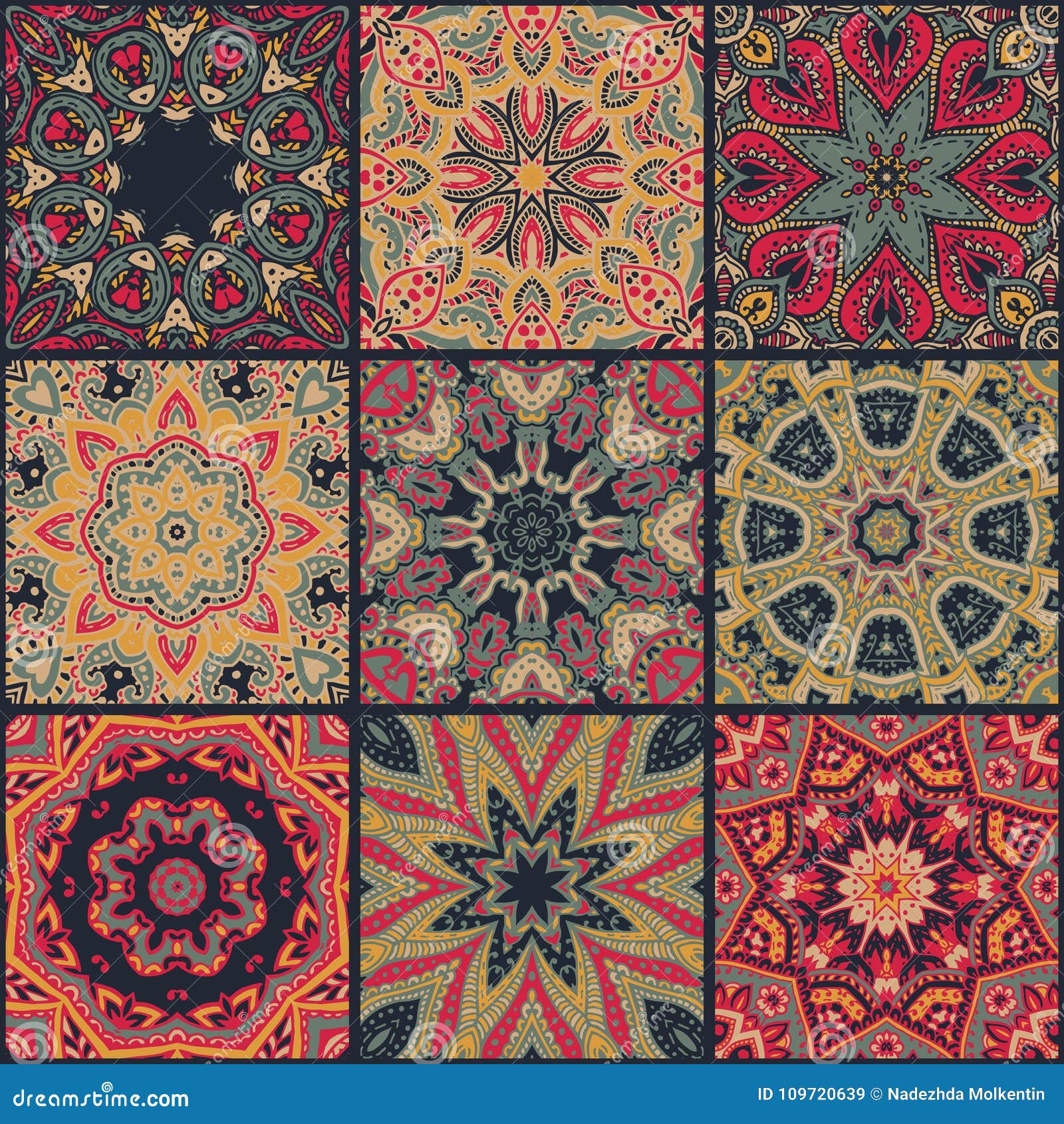 Vector Abstract Patchwork Seamless Pattern Stock Vector Illustration