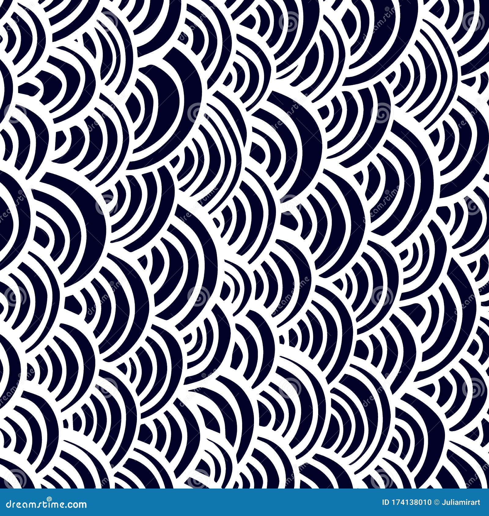 Arcs Handdrawn Pattern-07 stock vector. Illustration of circle - 174138010