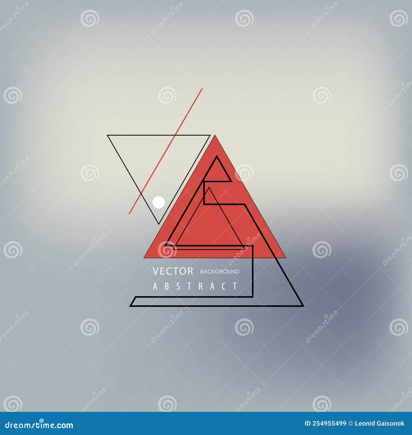 Vector Abstract Pattern with Triangle. Connect Lines and Dots on ...