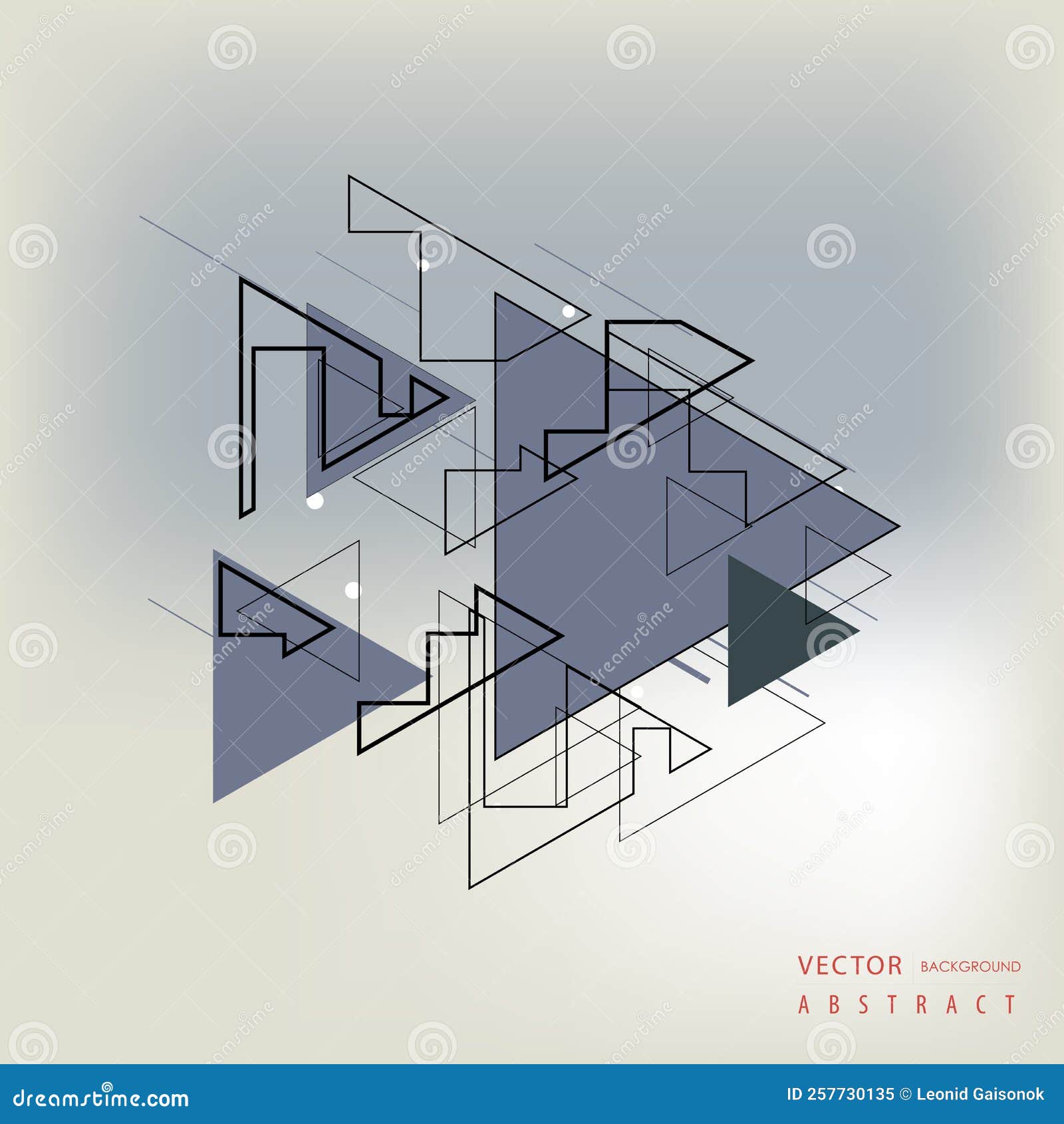 Vector Abstract Pattern with Triangle. Connect Lines and Dots on ...