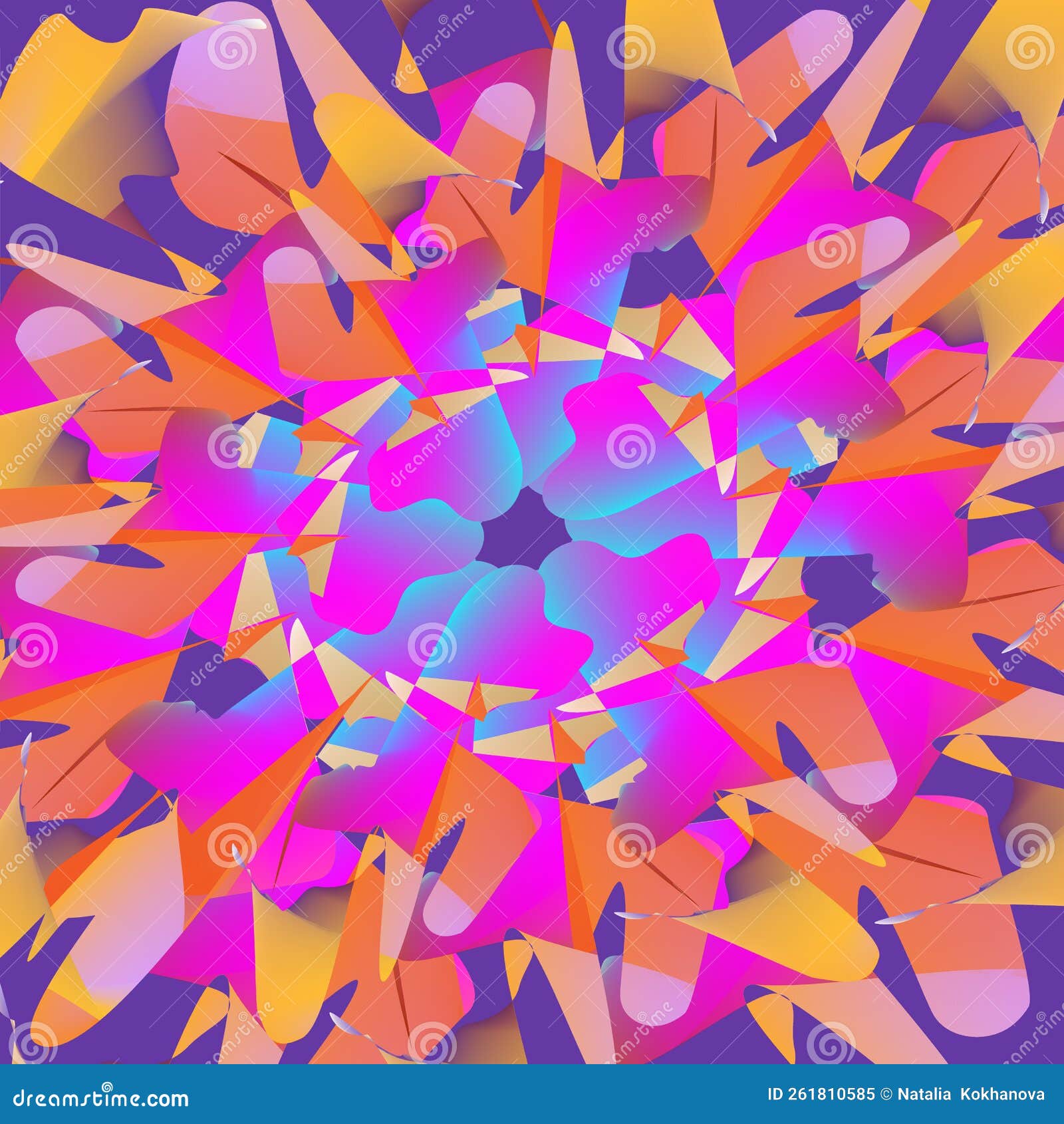 Vector Abstract Pattern of Various Shapes Randomly Arranged in a Circle ...