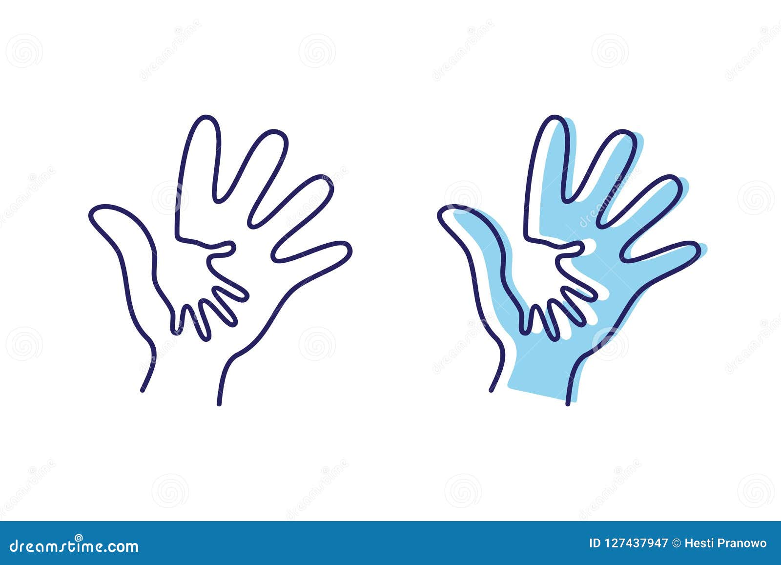 Vector Abstract People Hand Icon Symbol with Bold Outline Stock Vector ...