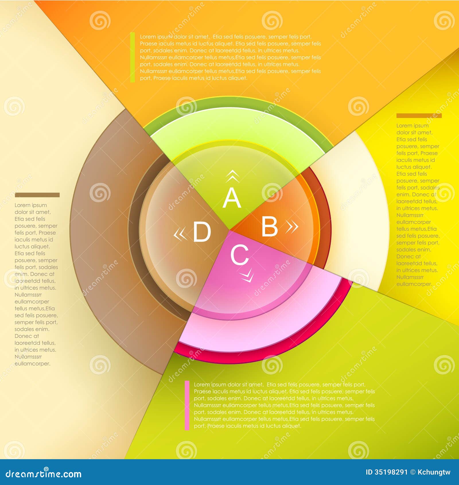 Vector Abstract Pie Chart Infographics Stock Vector - Illustration of ...