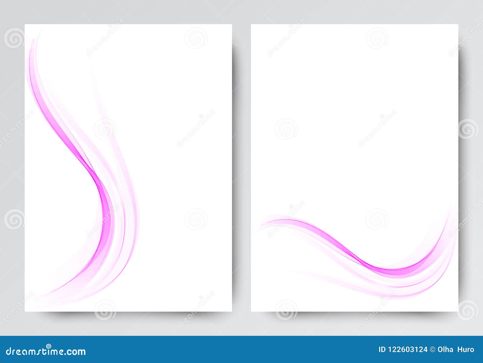 Vector Abstract Pink Curved Lines Background. Template Brochure Design ...