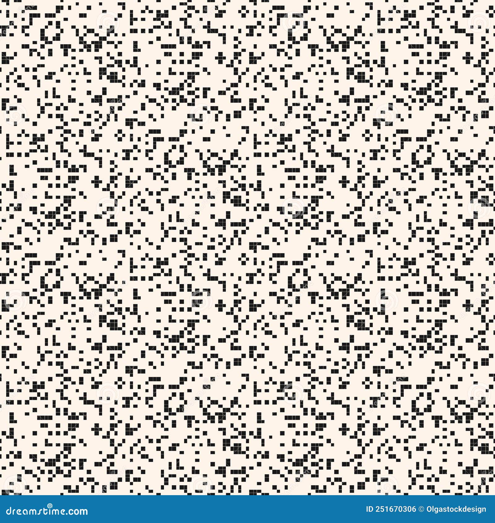 Vector Abstract Pixel Background. Black and White Geometric Seamless ...