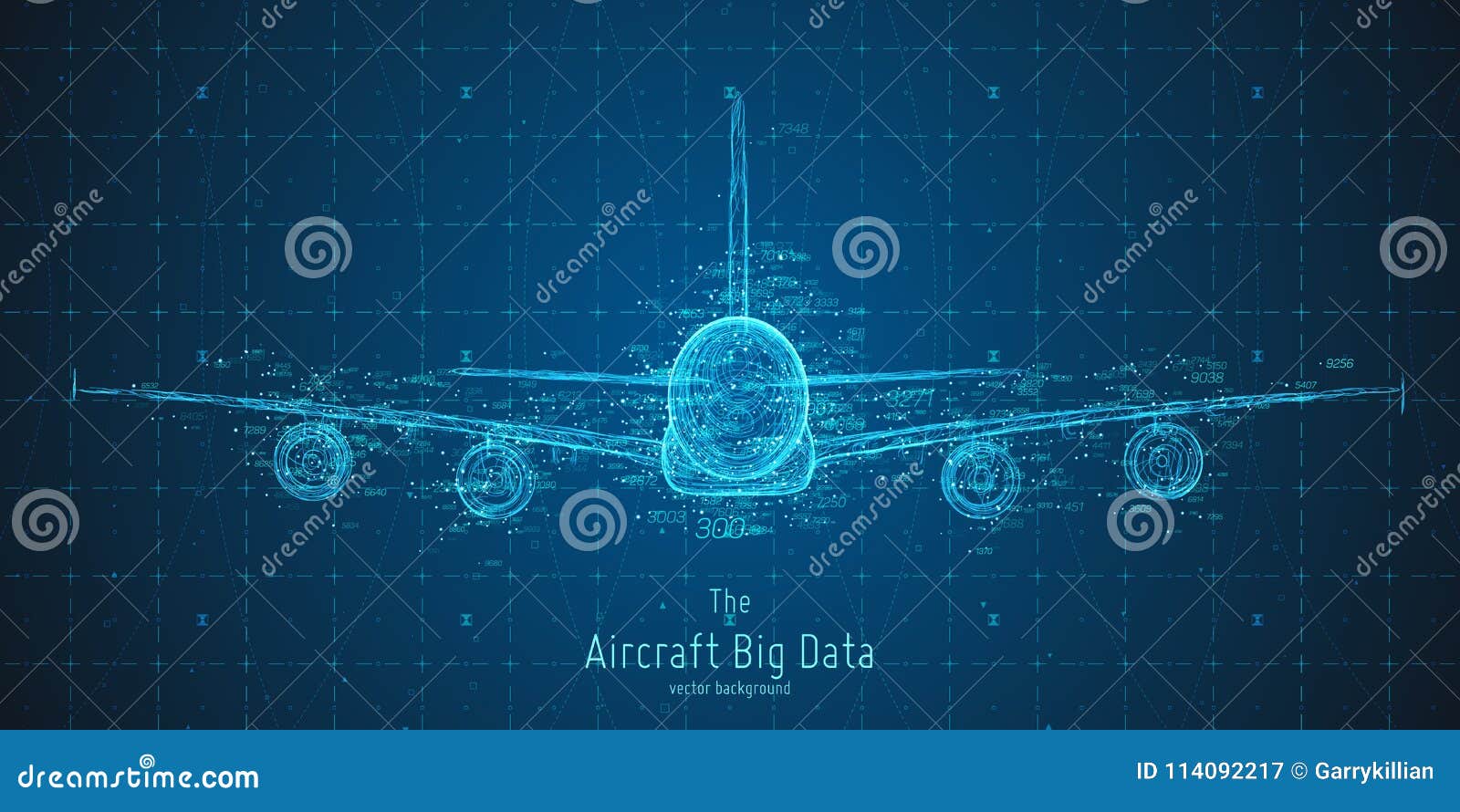 Vector Abstract Plane Big Data Graph Visualization. Aircraft ...