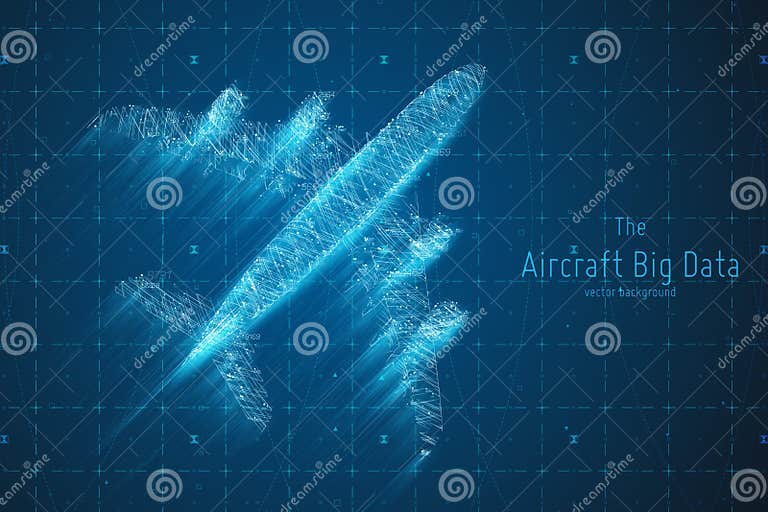 Vector Abstract Plane Big Data Graph Visualization. Aircraft ...