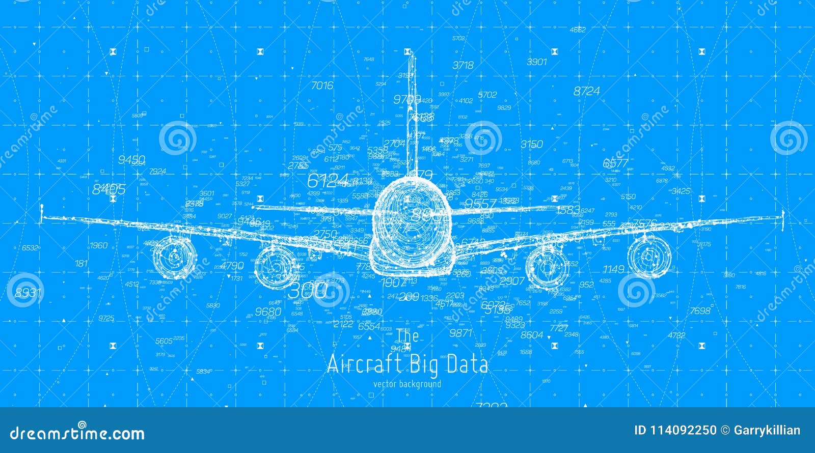 Vector Abstract Plane Big Data Graph Visualization. Aircraft ...