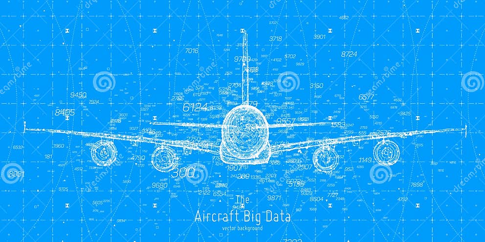 Vector Abstract Plane Big Data Graph Visualization. Aircraft ...