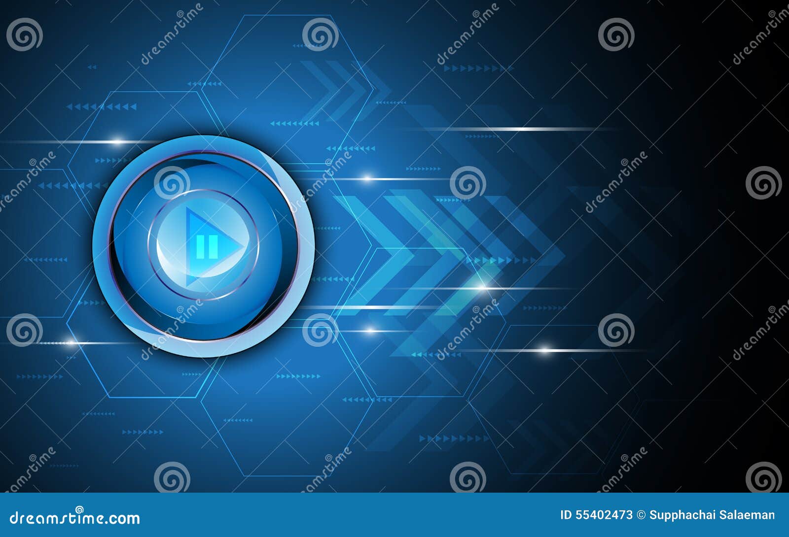 Vector Abstract Play Button Technology Concept Background Stock Vector ...