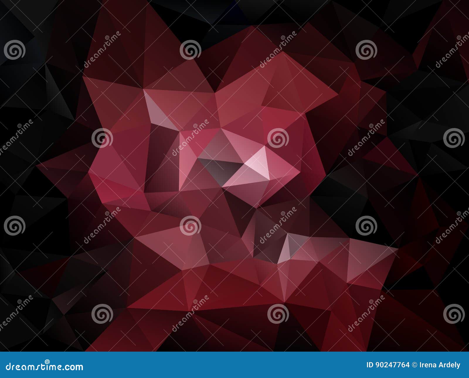 Vector Abstract Polygon Background with a Triangle Pattern in Dark Red ...