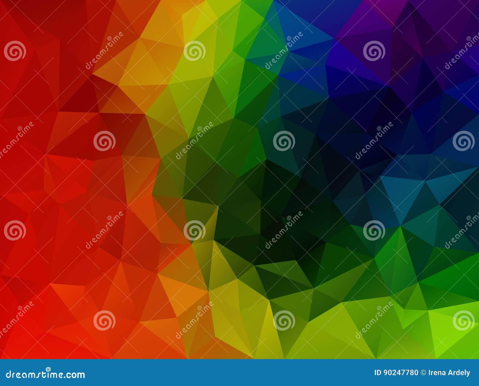 Vector Abstract Polygon Background with a Triangle Pattern in Multi Full Spectrum Rainbow Color ...