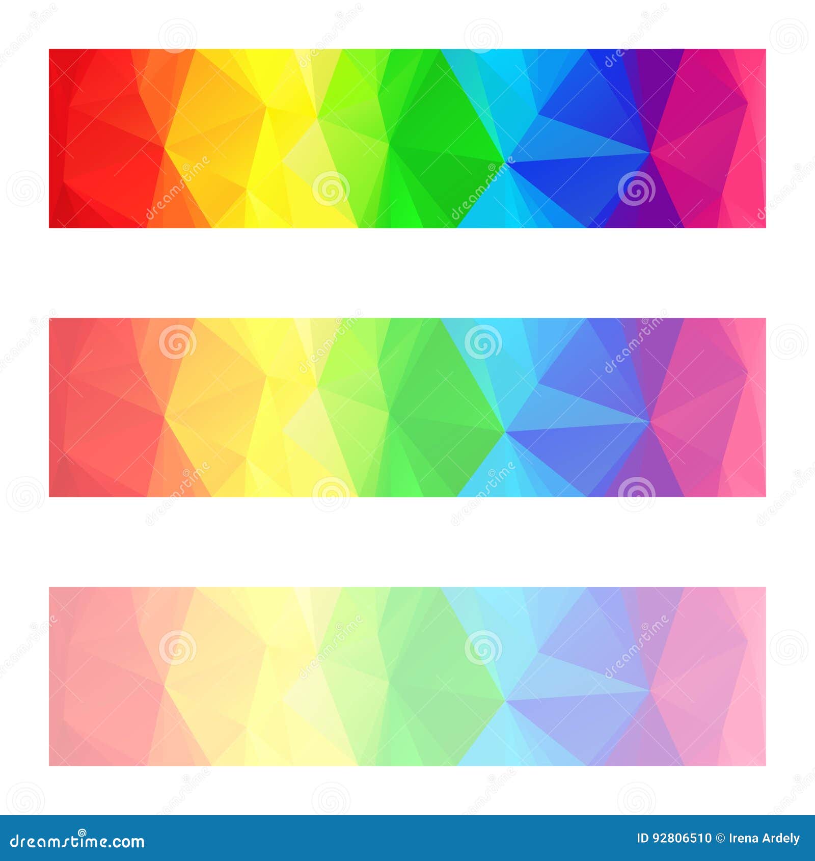 Vector Abstract Polygon Banners With A Triangle Pattern With Different ...