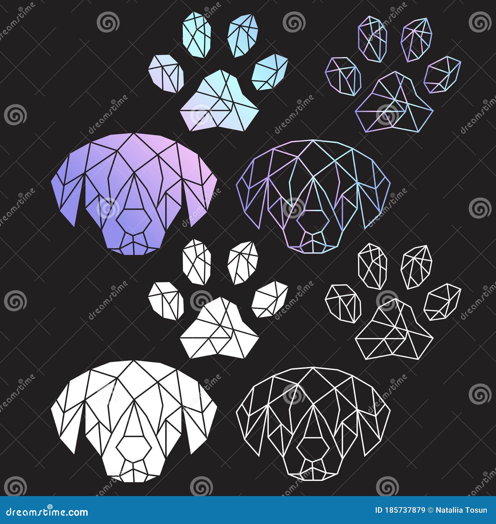 Vector Abstract Polygonal Geometric Dog Art Stock Vector - Illustration ...