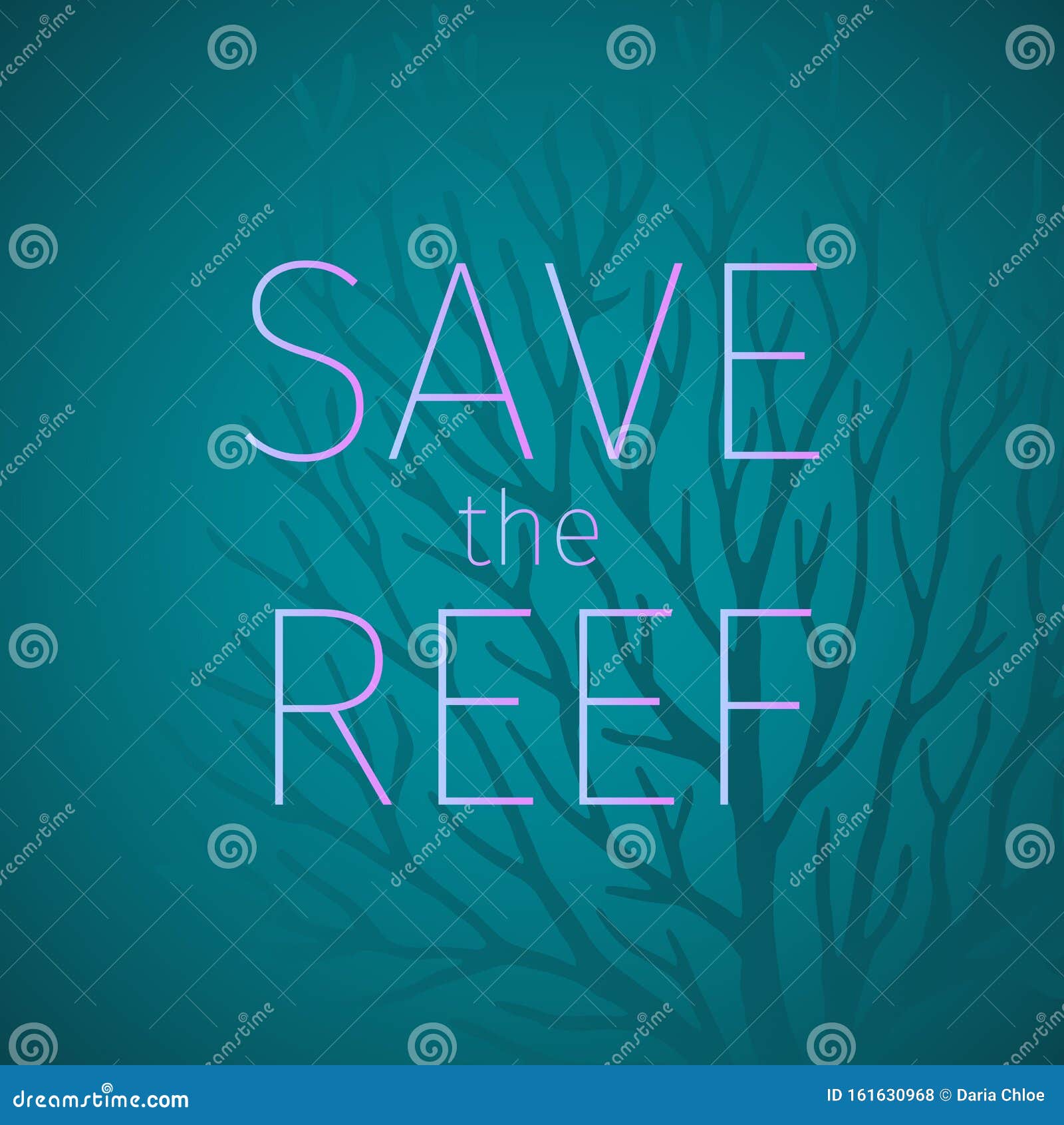 Vector Abstract Poster Save the Reef Stock Vector - Illustration of ...