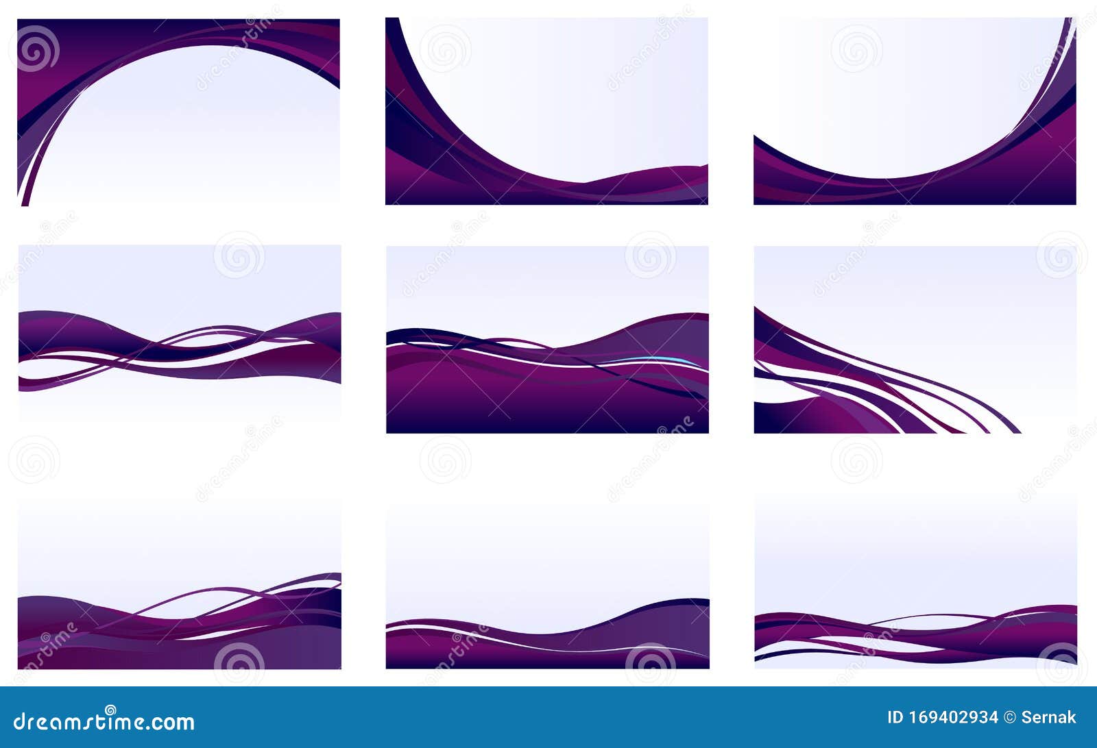 Vector Abstract Purple Wave Backgrounds Set Collection Stock Vector ...