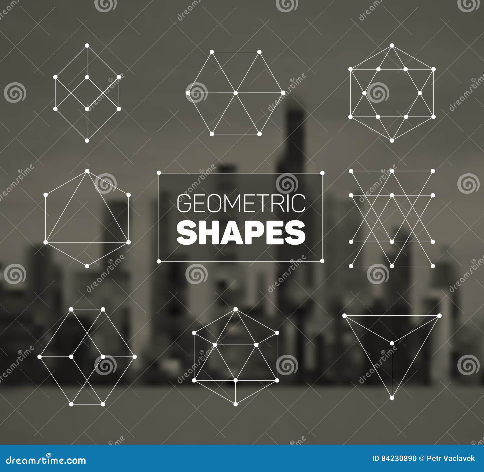 Vector Abstract Regular Geometric Shapes Set Stock Vector ...