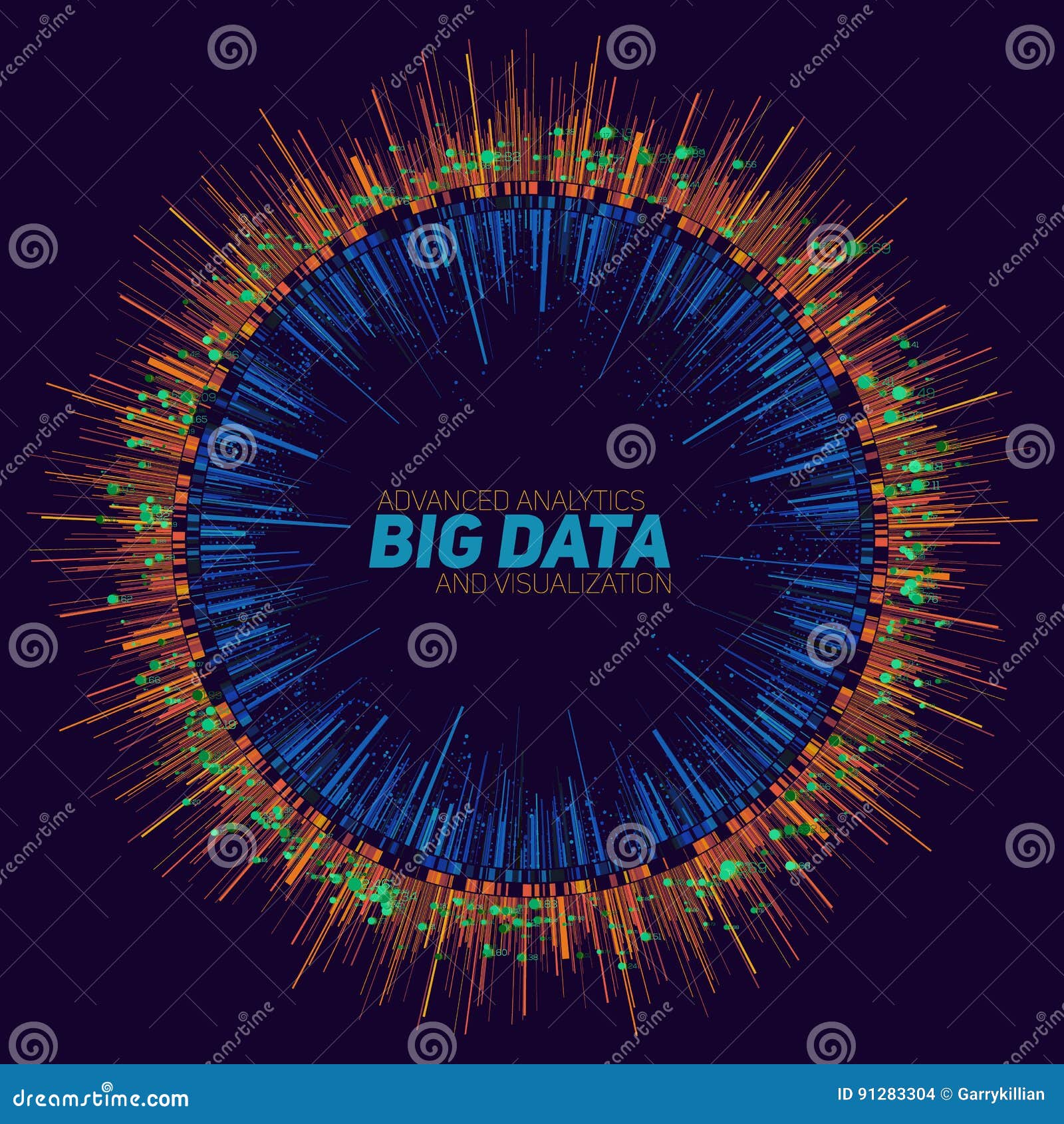 Vector Abstract Round Big Data Visualization. Futuristic Infographics ...