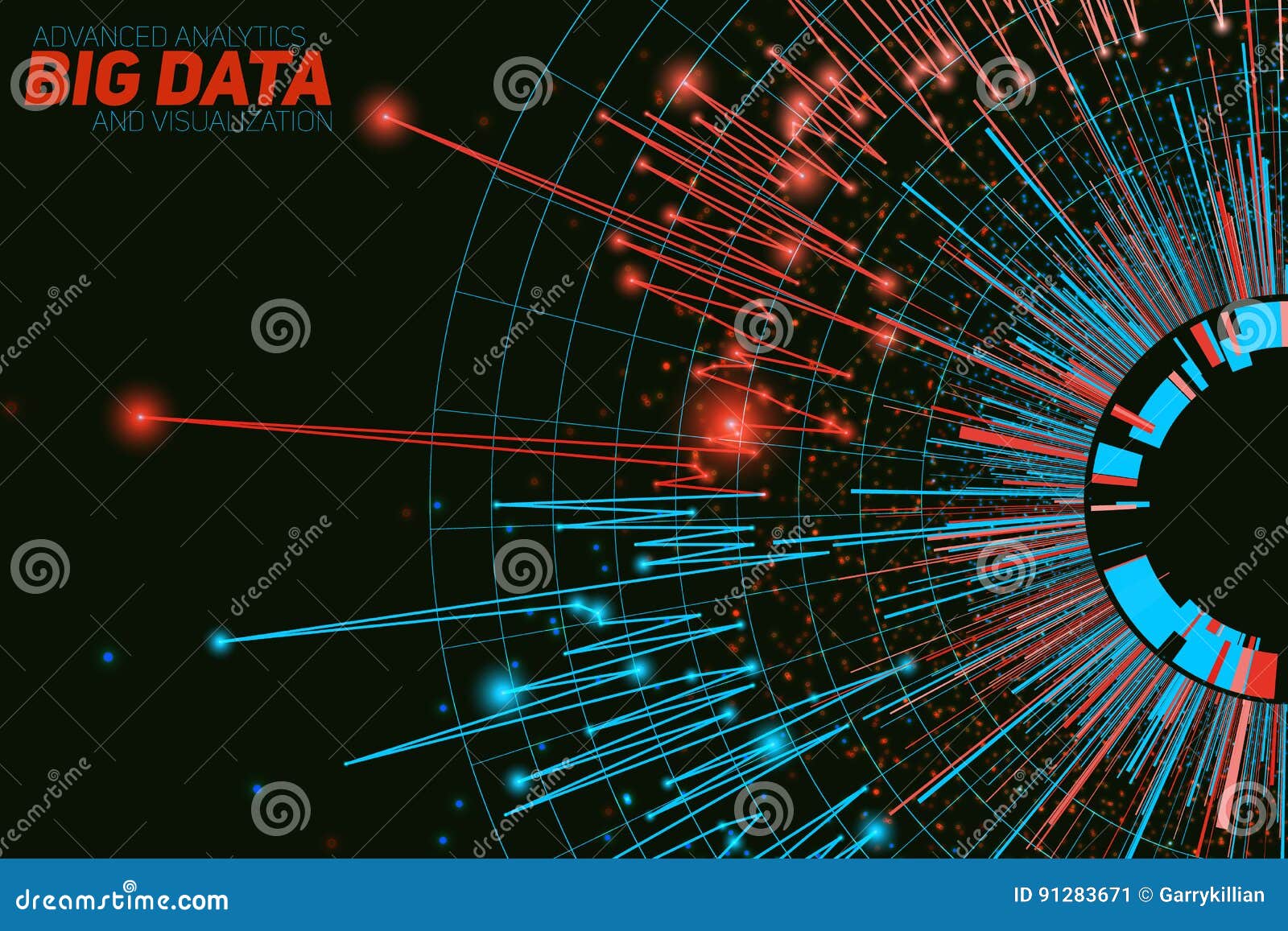 Vector Abstract Round Big Data Visualization Futuristic Infographics Design Visual Information