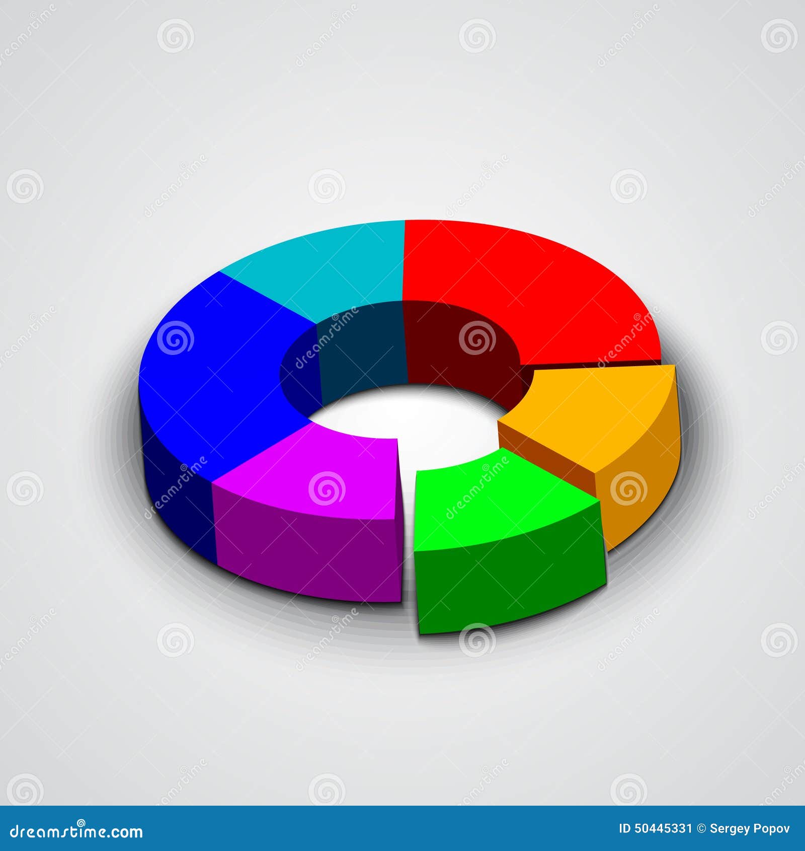 Vector Abstract Round 3d Business Pie Chart Stock Vector - Illustration ...