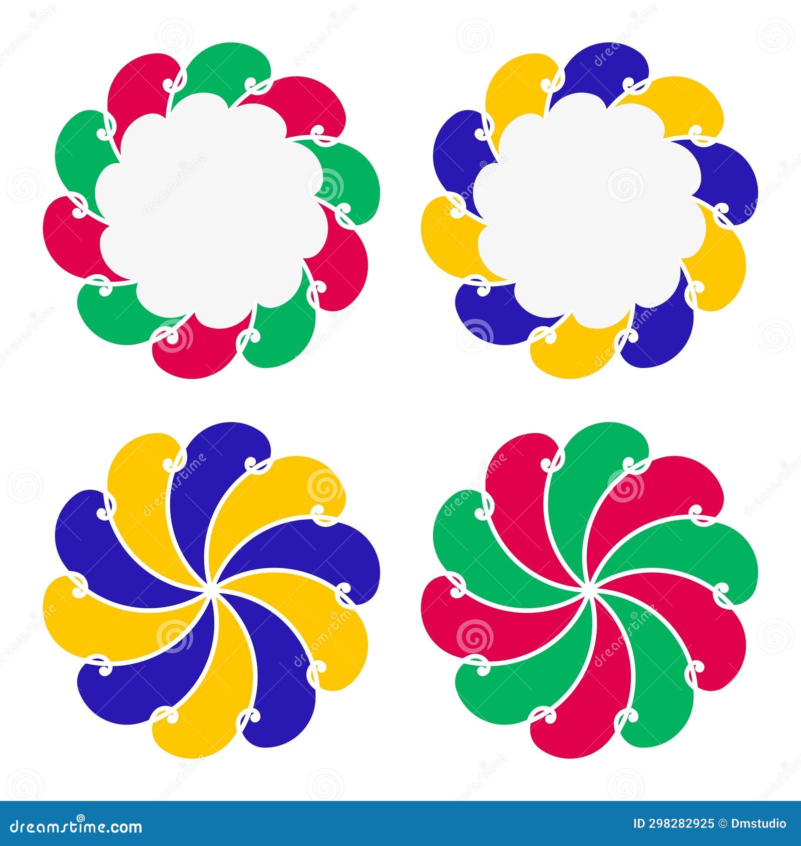 Vector Abstract Round Floral Pattern Stock Vector - Illustration of ...