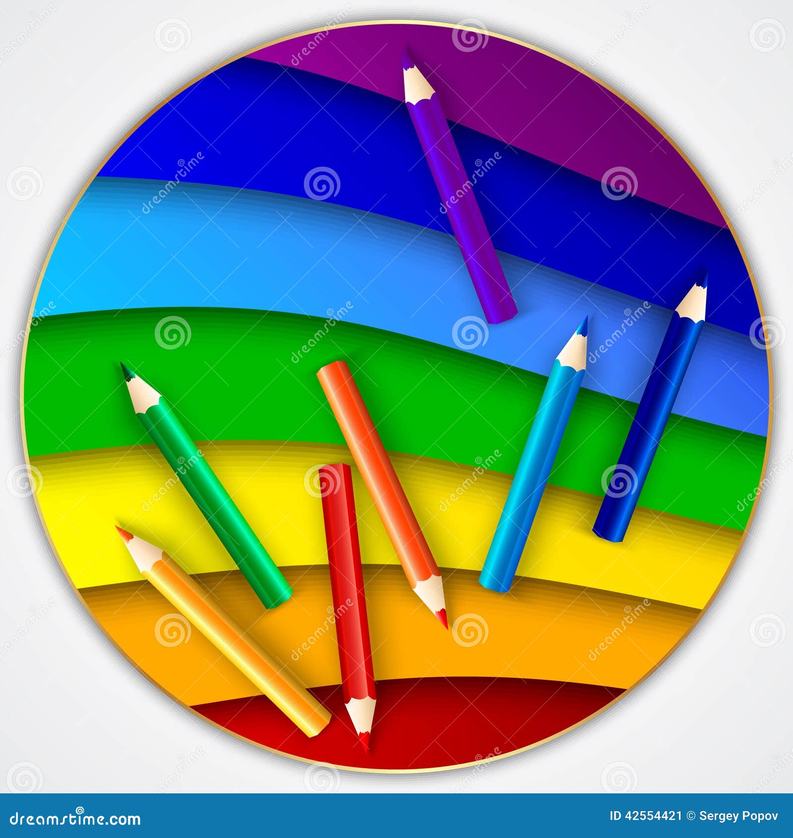 Vector Abstract Round Rainbow Circle with Color Stock Vector ...