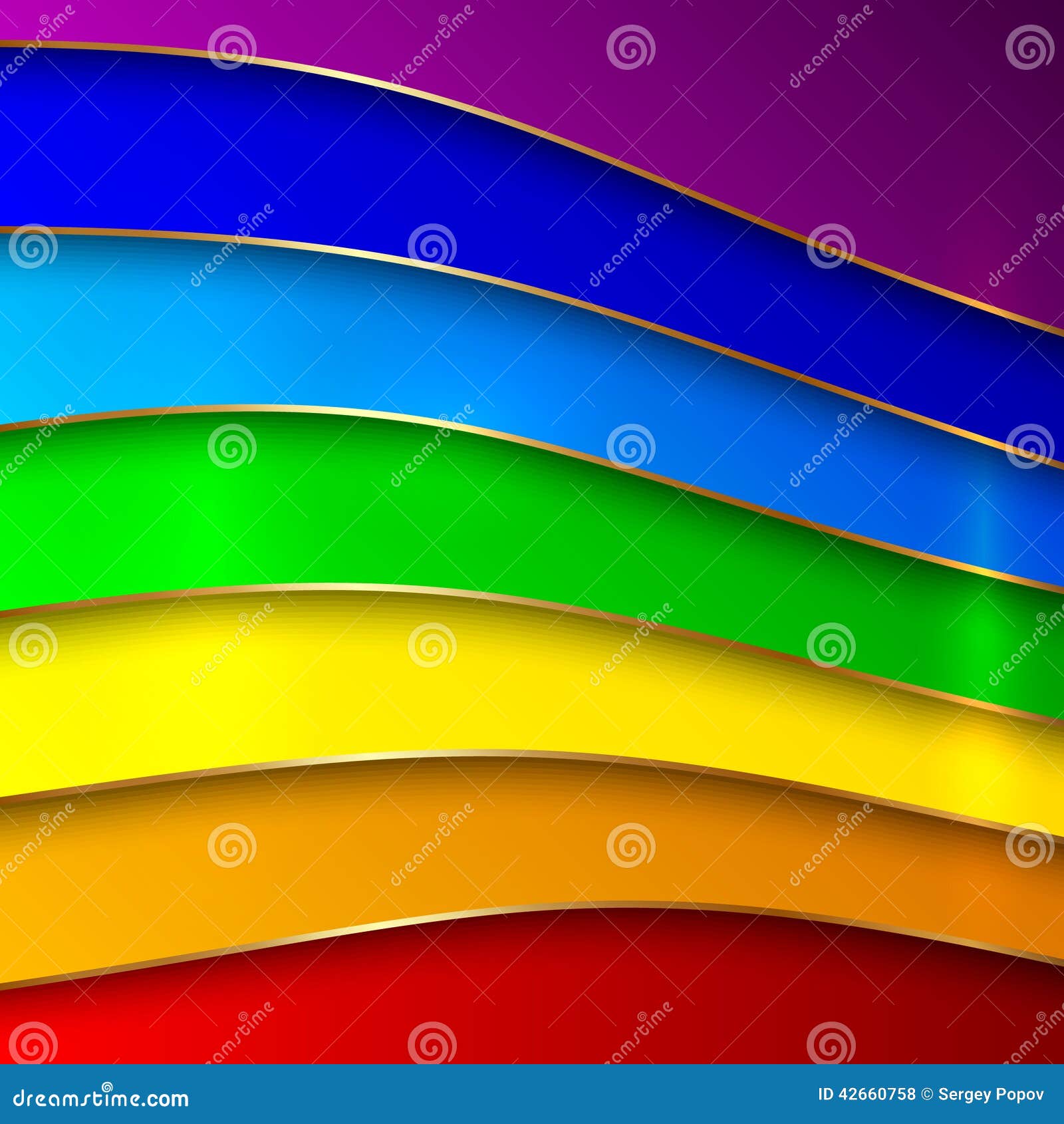 Vector Abstract Round Rainbow Curve Lines with Stock Vector ...