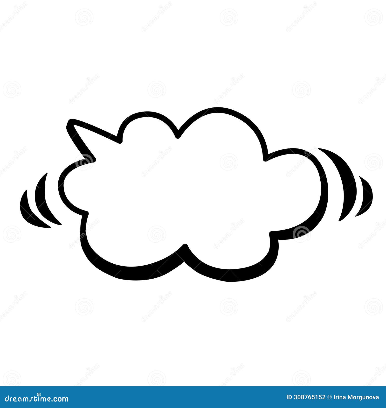 Vector Speech Bubble for Words in the Form of Cloud. Hand Drawn ...