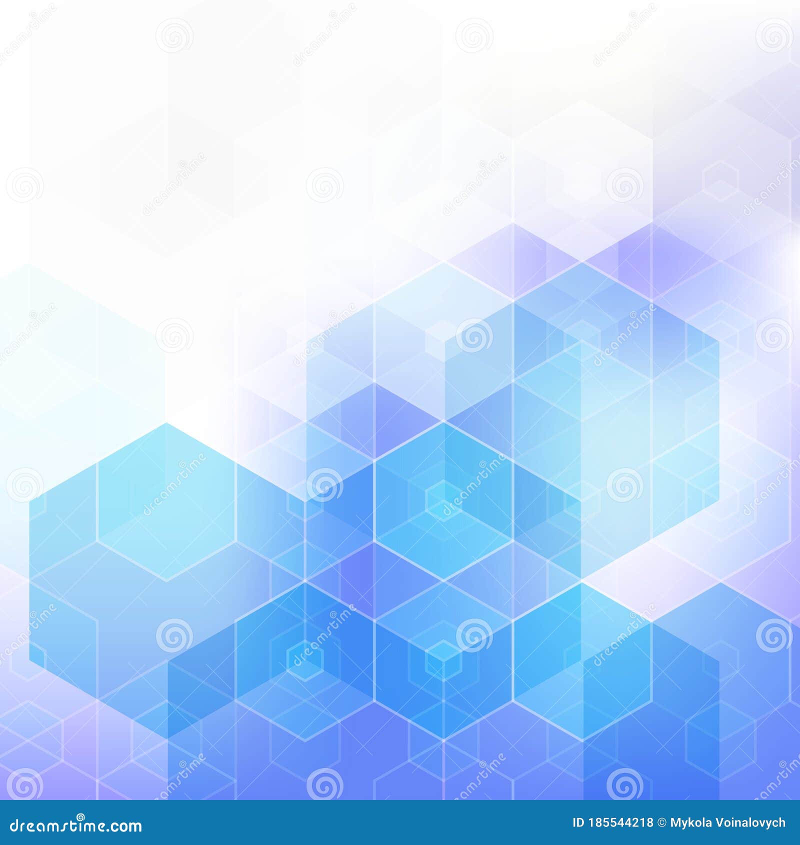Vector Abstract Science Background. Hexagon Blue Geometric Design ...