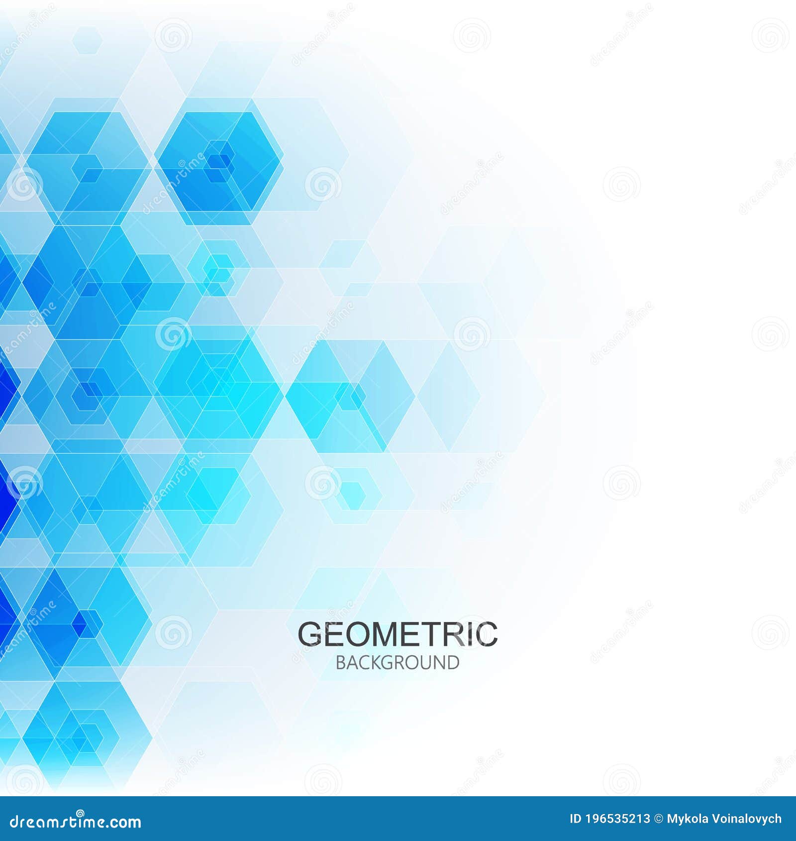 Vector Abstract Science Background. Hexagon Transparent Blue Geometric ...