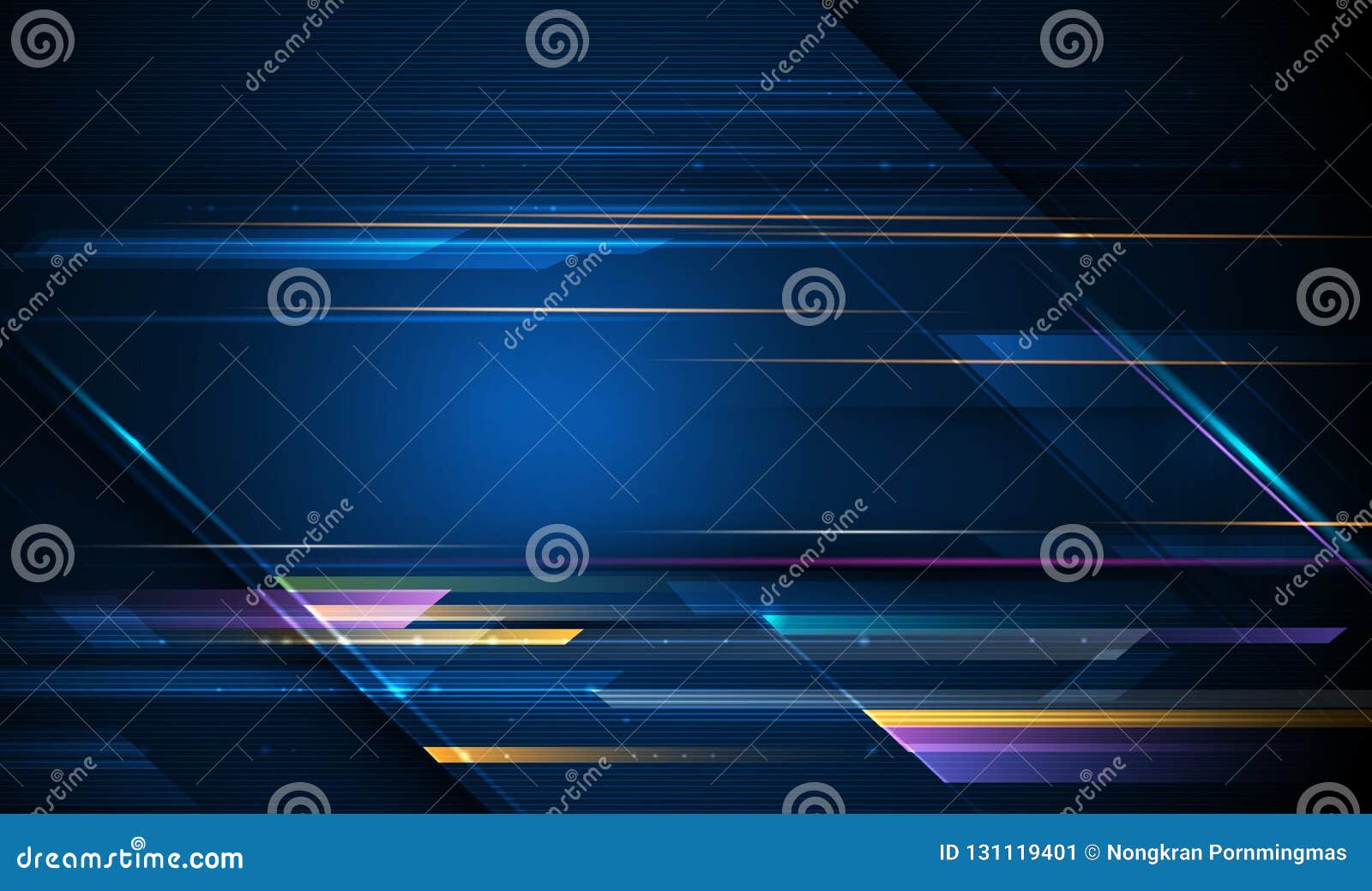 Digital Image of Light Rays, Stripes Lines with Blue Light, Speed and ...