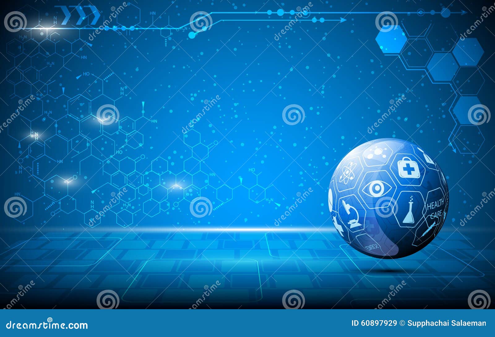 Vector Abstract Science Globe Innovation Concept Background Stock ...