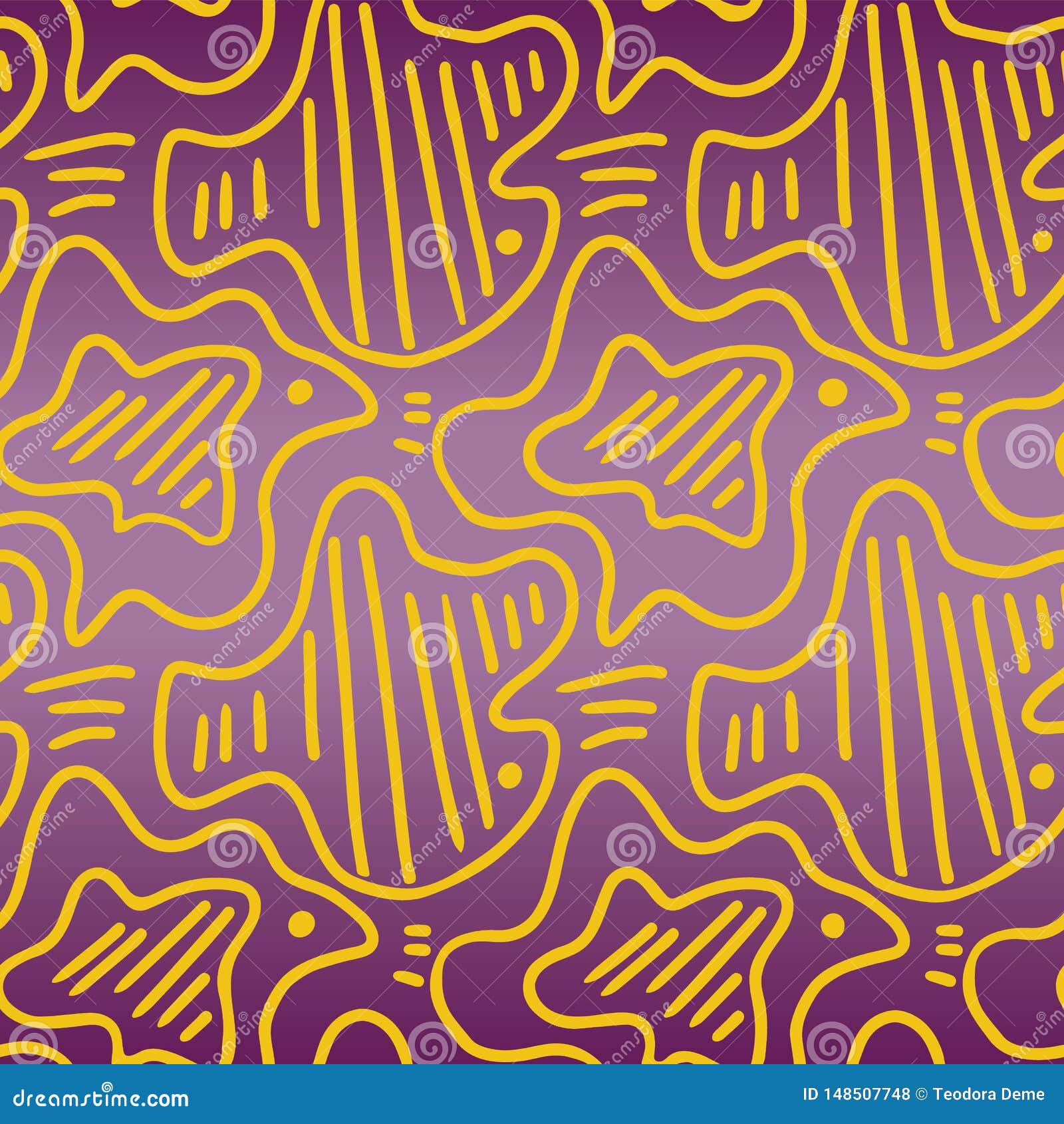 Vector Abstract Scribble Cloud Shapes Seamless Pattern Stock Vector ...