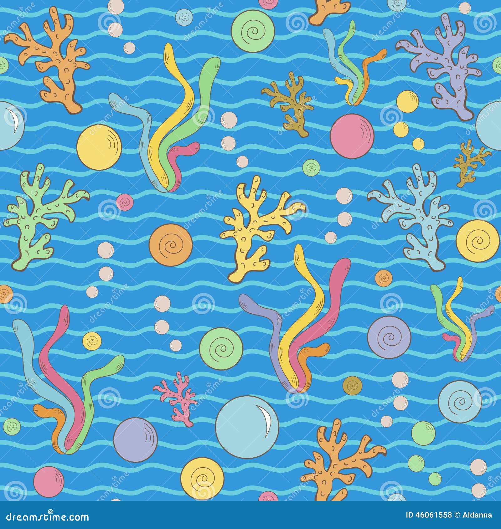 Vector Abstract Sea Algae Pattern Stock Vector - Illustration of ...