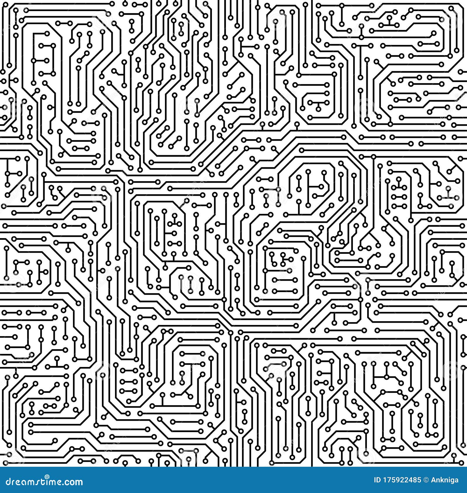 Vector Abstract Seamless Background Electronic Circuit Board Stock ...