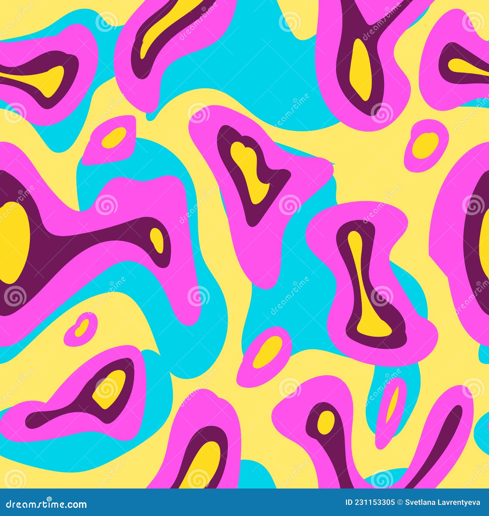 Vector Abstract Seamless Background with Elements of Different Shapes ...