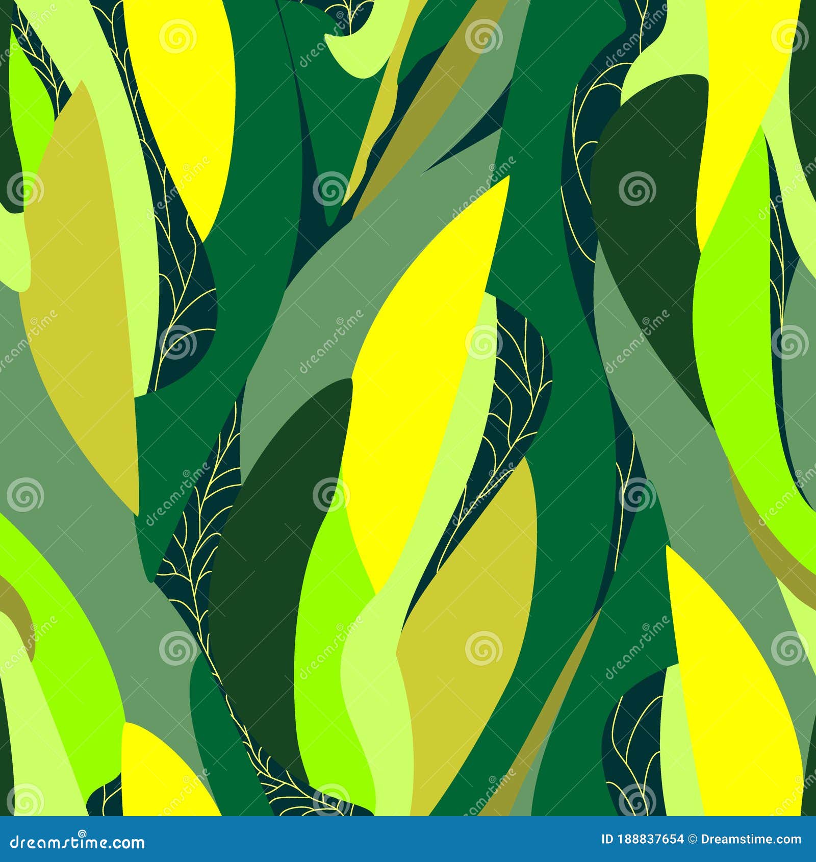 Vector. Abstract Seamless Multicolored Grassy Pattern with Bright ...