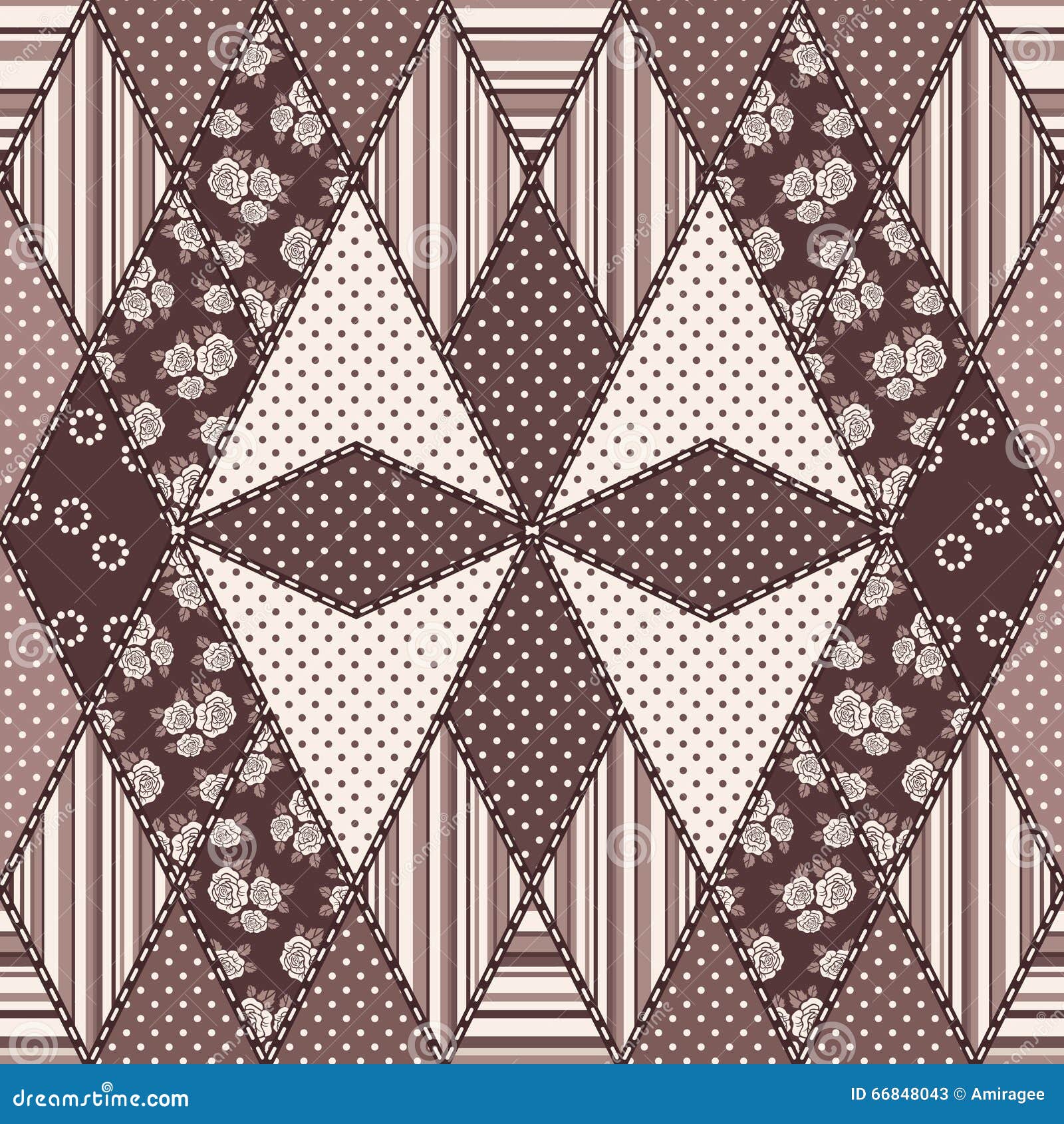 Vector Abstract Seamless Patchwork Pattern Stock Vector Illustration