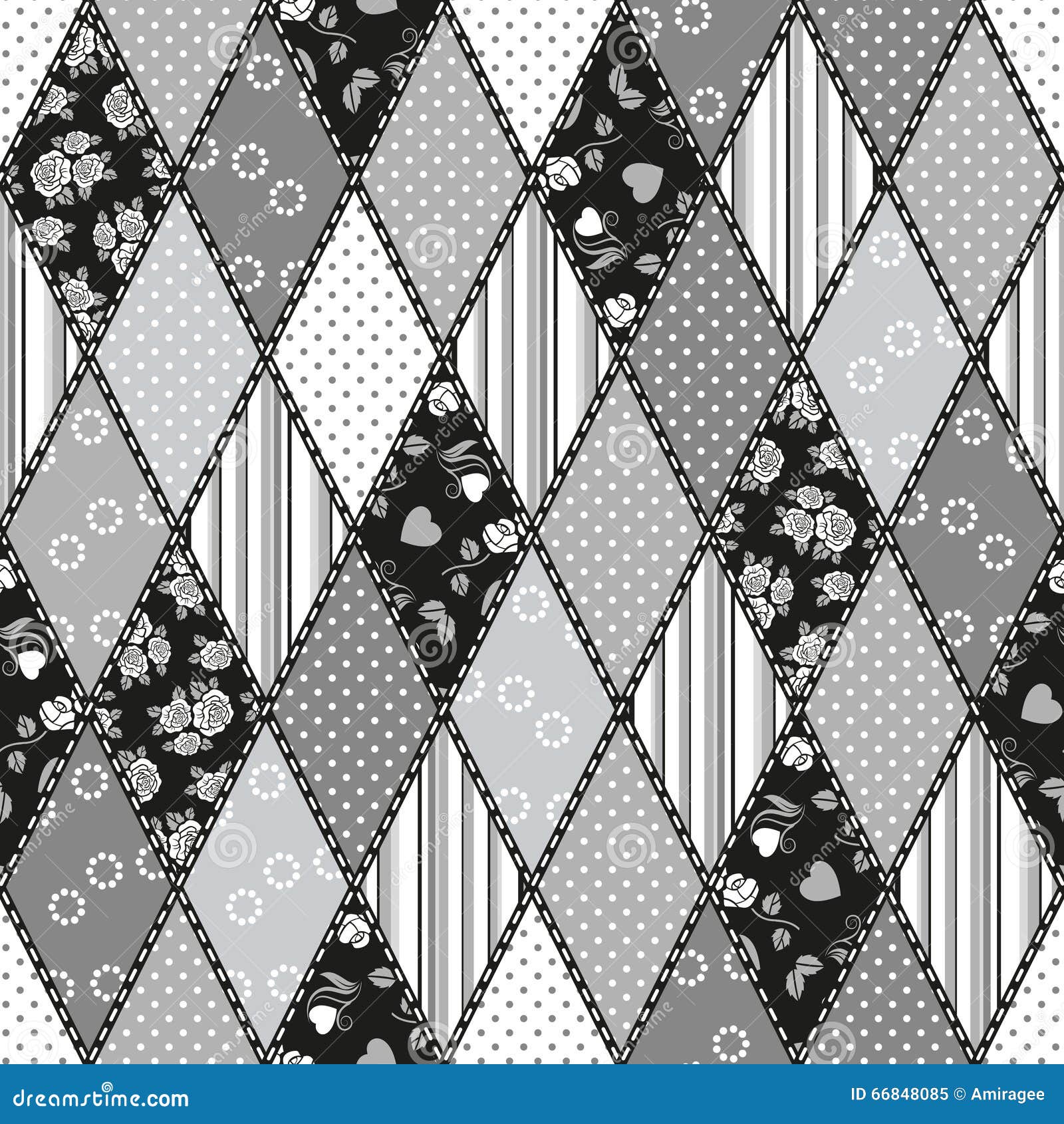 Vector Abstract Seamless Patchwork Pattern Stock Vector Illustration