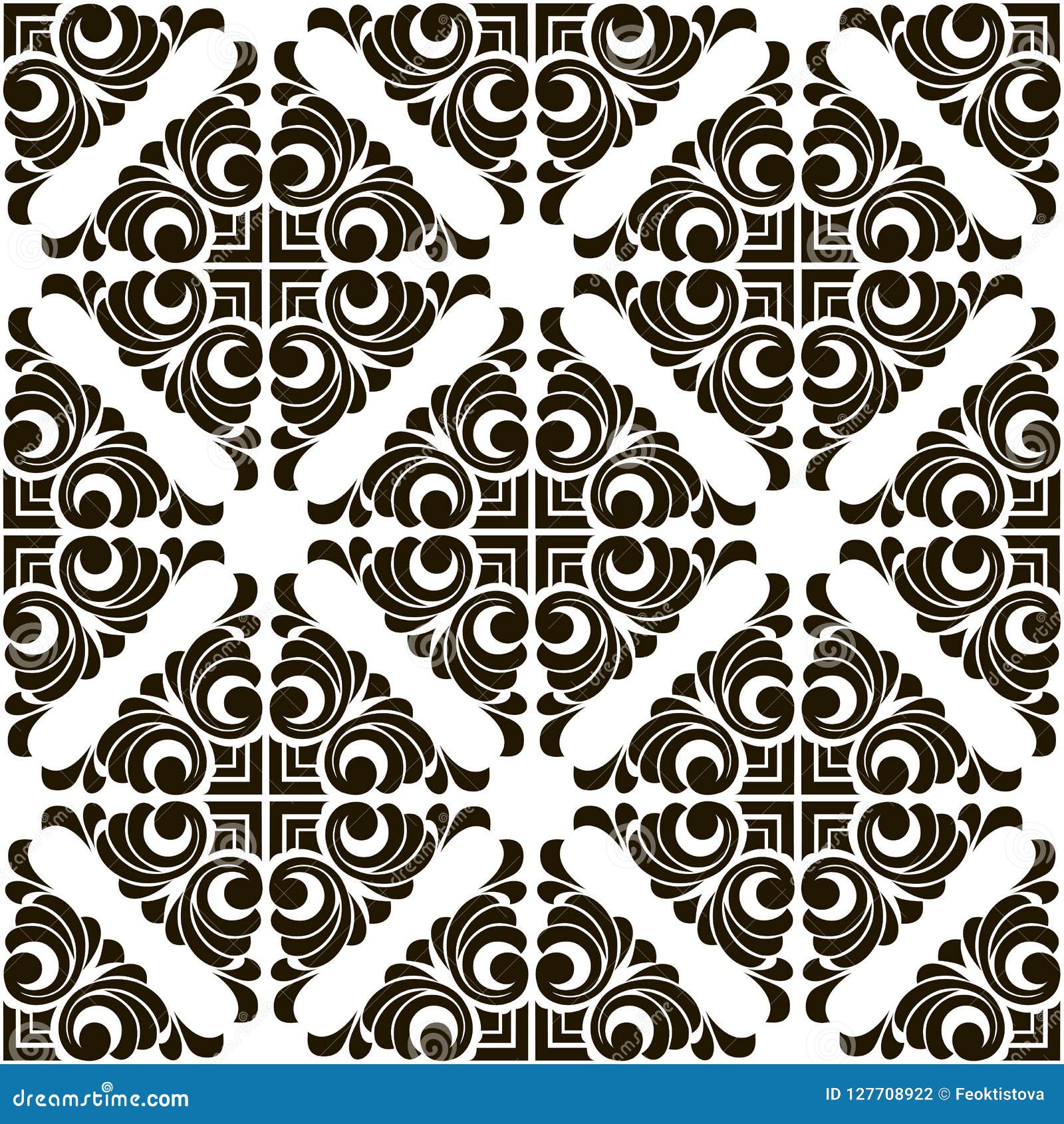 Vector Abstract Seamless Patchwork Pattern With Geometric And Floral