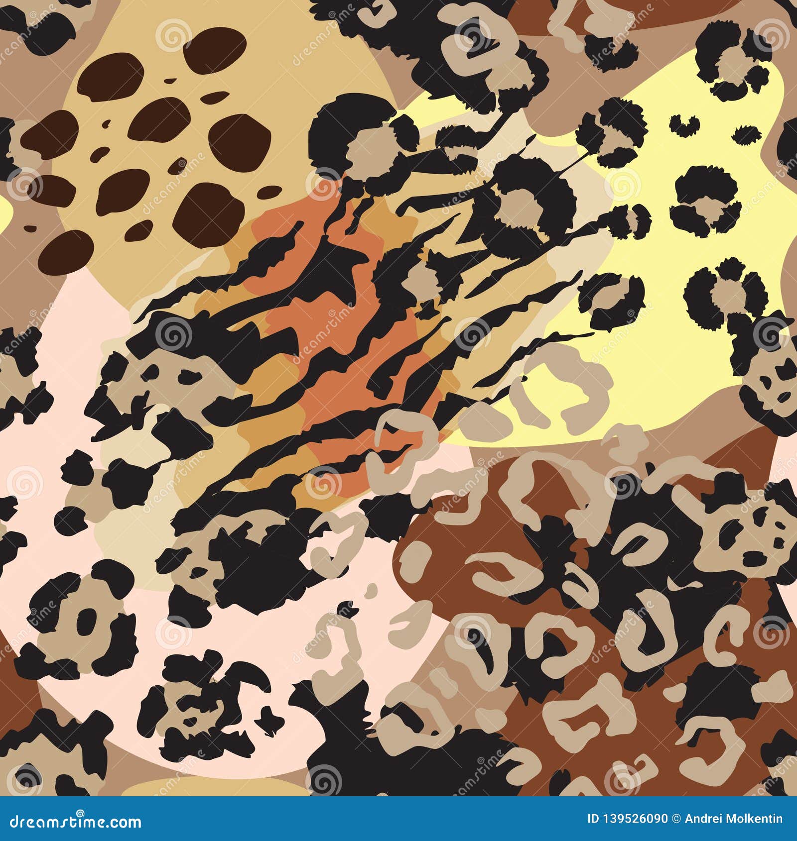 Vector Abstract Seamless Pattern with Animal Skin Motifs. Stock Vector ...
