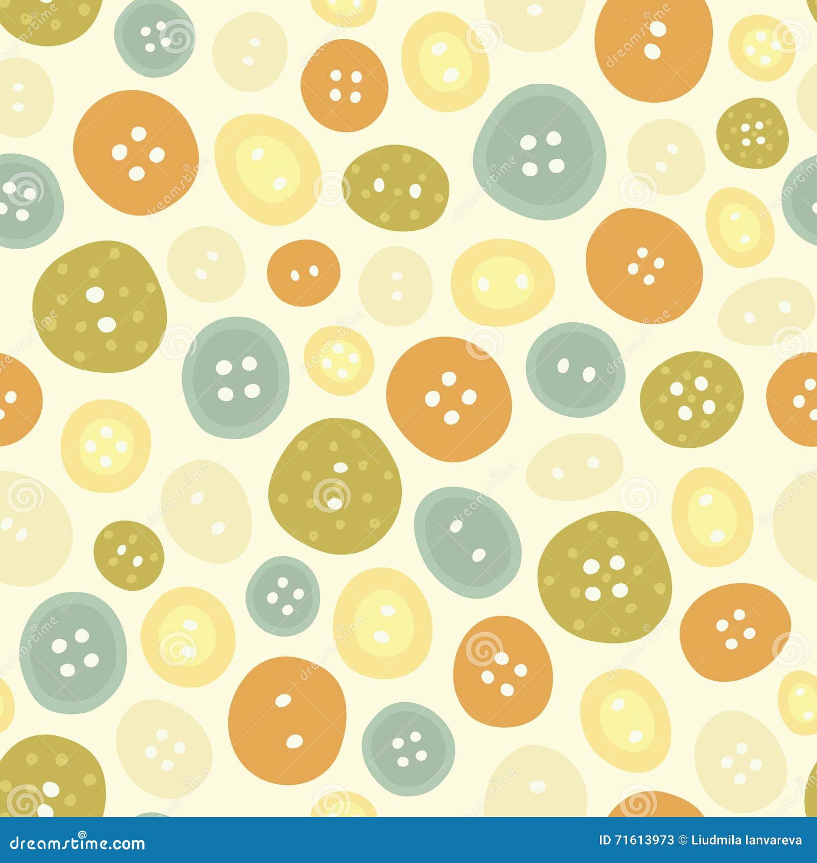 Vector Abstract Seamless Pattern with Buttons. Stock Vector ...