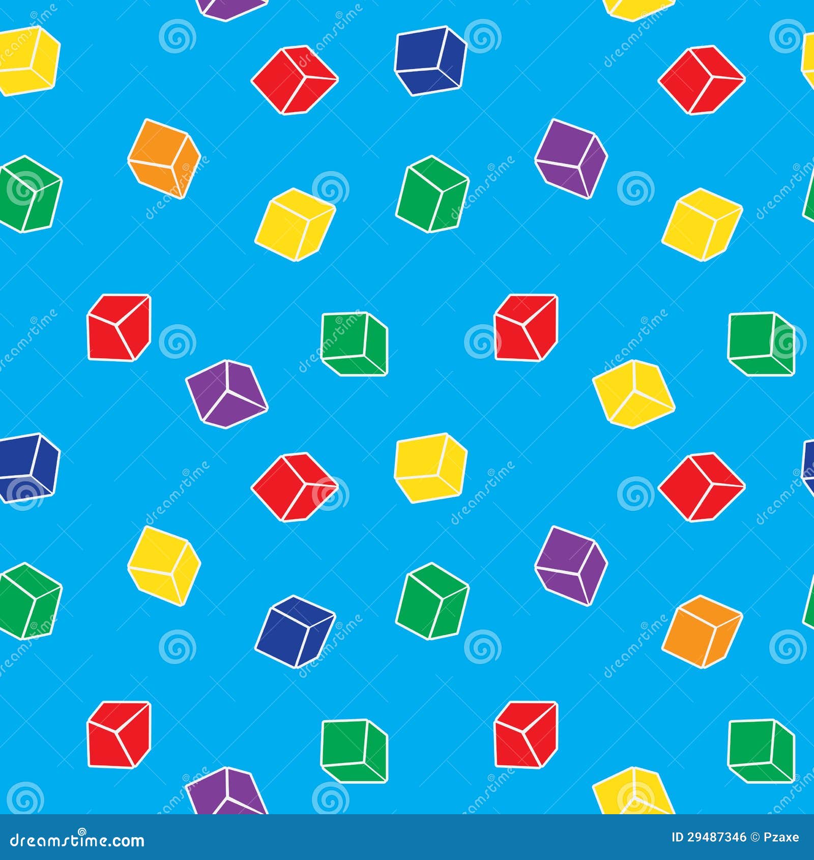 Vector Abstract Seamless Pattern - Colorful Cubes Stock Vector ...