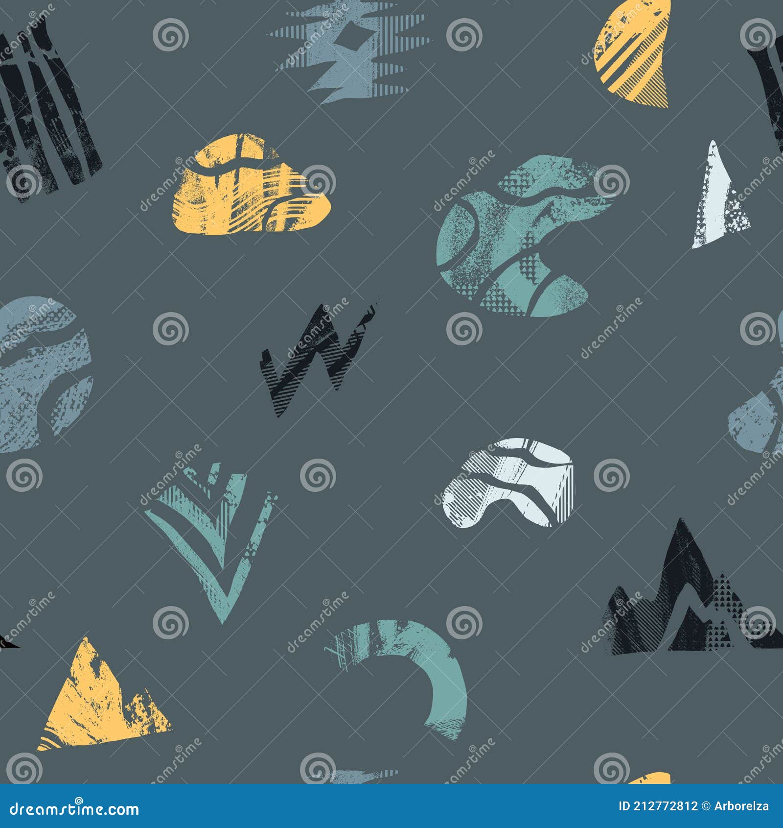 Vector Abstract Seamless Pattern with Natural and Geometric Motives ...