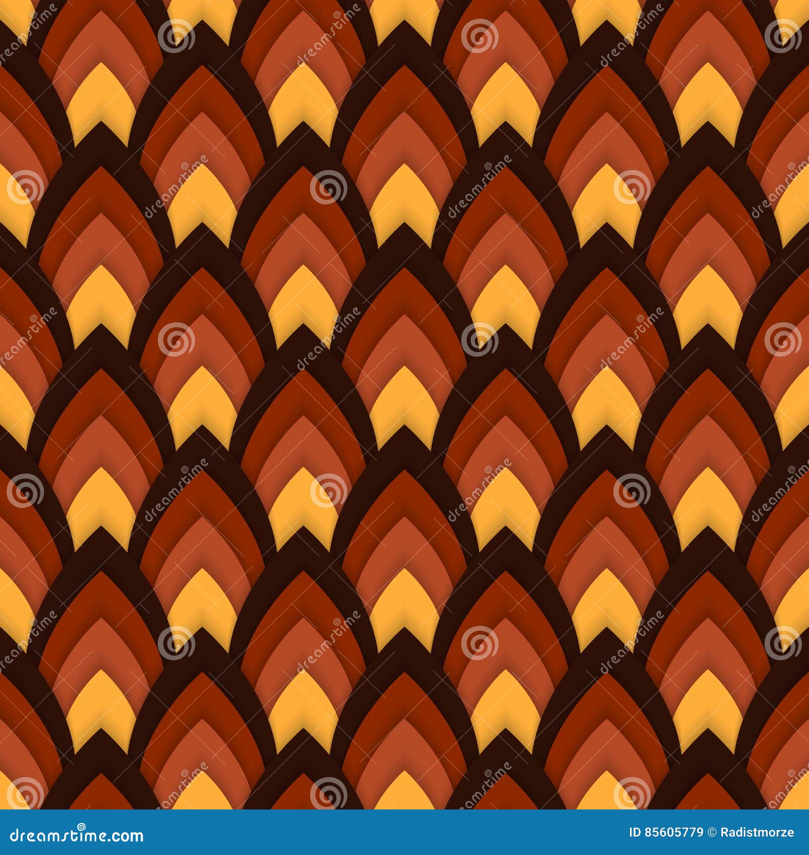 Vector Abstract Seamless Pattern with Pointed Ovals Stock Vector ...