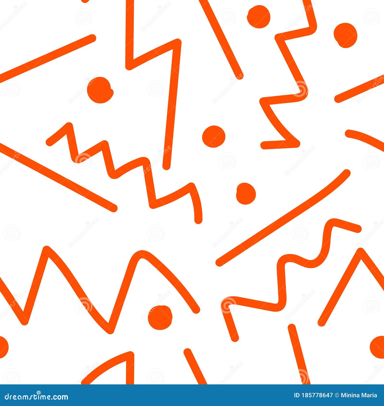 Vector Abstract Seamless Pattern. Prints Lush Lava Lines and Hand Drawn ...