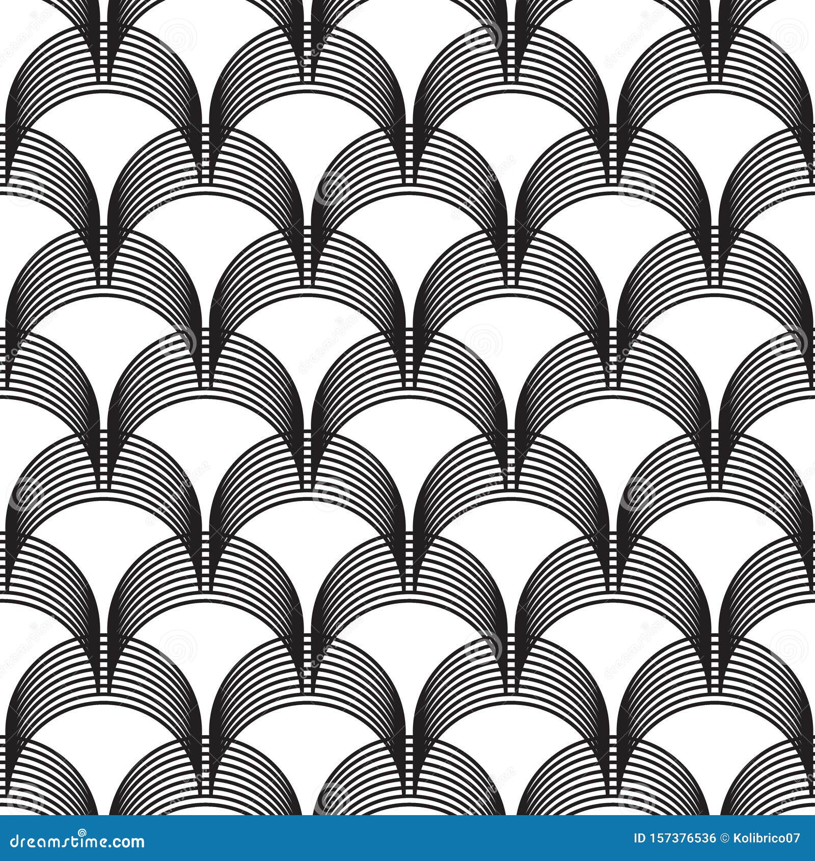 Vector Abstract Seamless Pattern. Seamless Pattern with Arc Line Stock ...