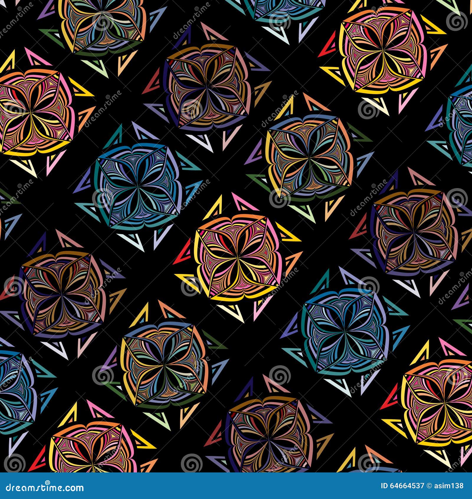 Vector Abstract Seamless Tile Multicolor Mosaic Pattern Stock Vector ...