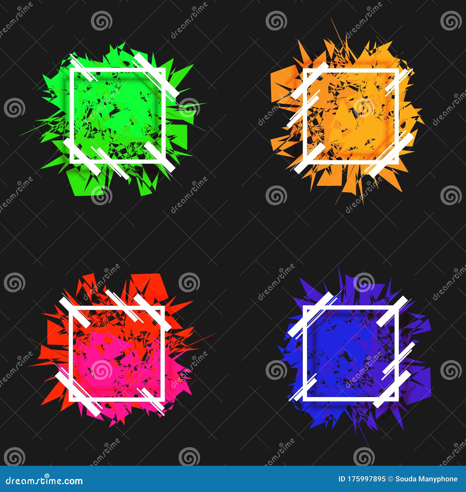 Vector Abstract Shape Banner Frame Collection Stock Vector ...