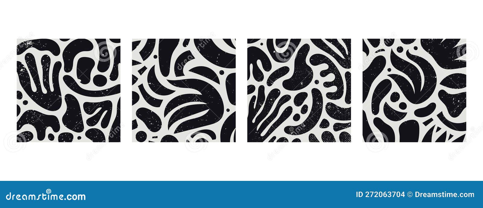 Vector Abstract Shape Cards, Black and Whit Patterns, Collage Style ...